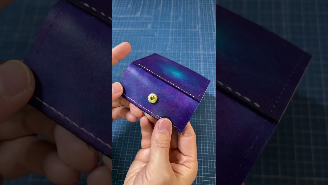 Making mini wallet - Box Type / Leather craft #Shorts - Lifeeeレザークラフト